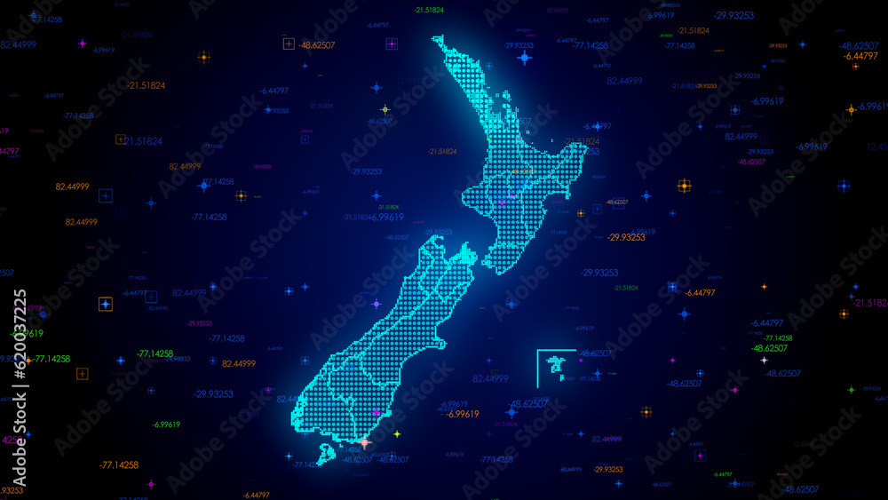 Futuristic Blue Colorful Shiny Digital Technology Hud Dots Mosaic Grid ...