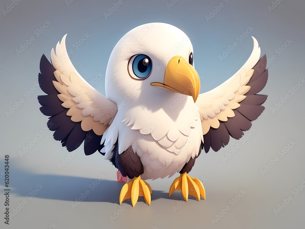 cute tiny hyperrealistic eatle Albatross from Pokemon, chibi, adorable ...