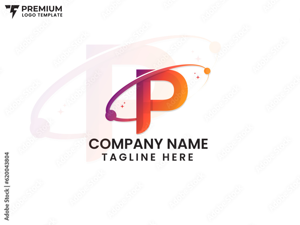 Planet P letter vector logo design. Planet logo. P logo. Lettering ...