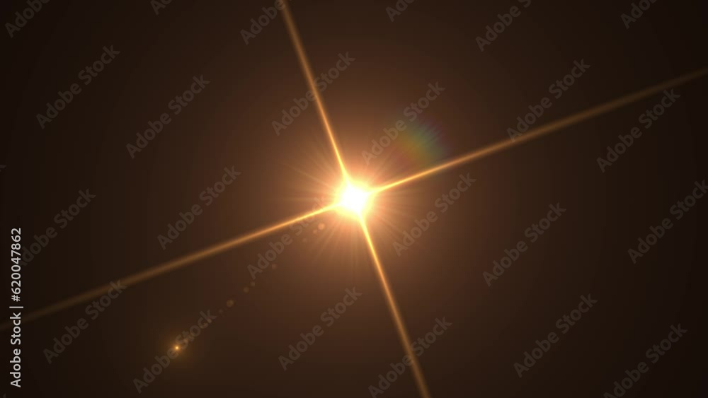Orange color glint lens flare rotation with increase glow intensity. 2D ...