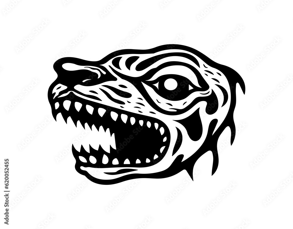 Vetor de Logo tattoo angry dog stamp ex libris do Stock | Adobe Stock