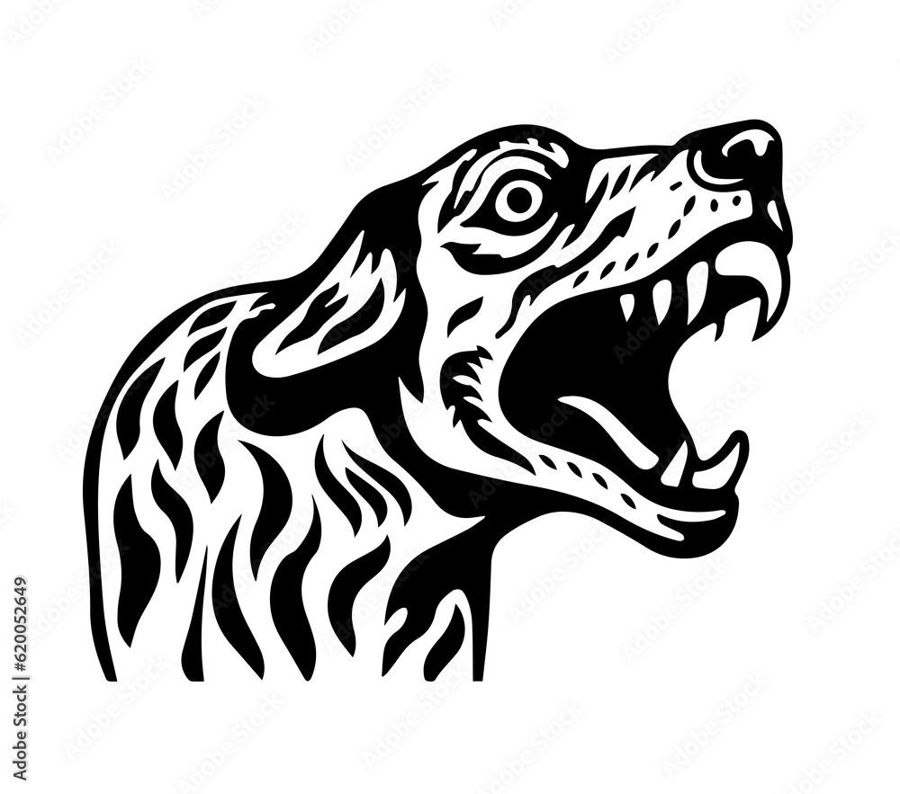 Logo tattoo angry dog stamp ex libris Stock Vector | Adobe Stock