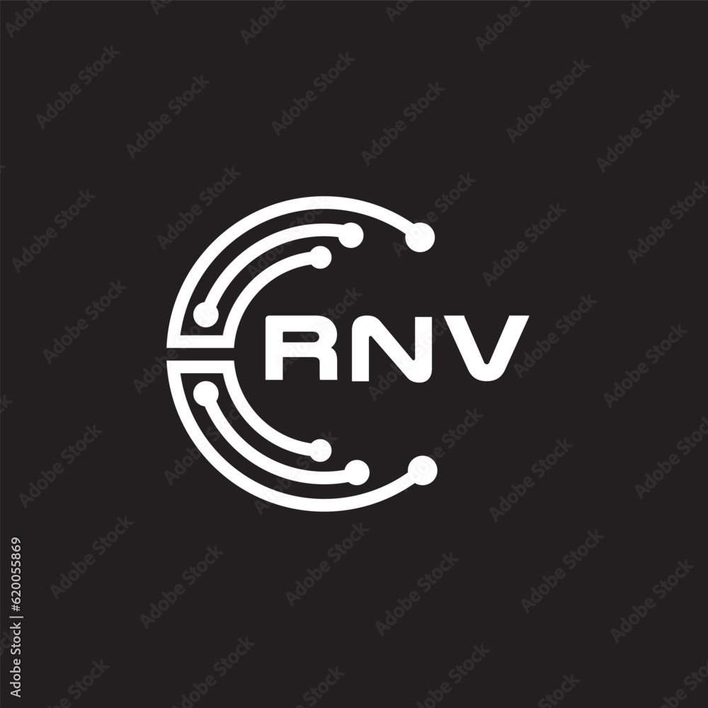 ROV letter technology logo design on black background. ROV creative ...