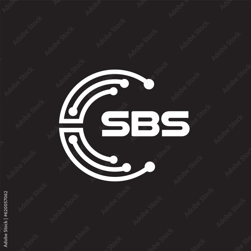 SBS letter technology logo design on black background. SBS creative ...