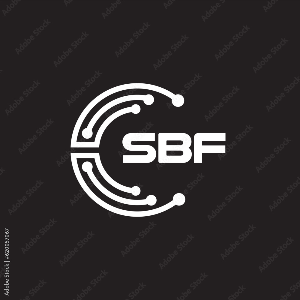 SBF letter technology logo design on black background. SBF creative ...