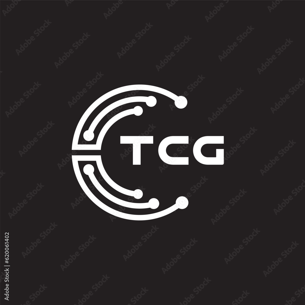 TCG letter technology logo design on black background. TCG creative ...