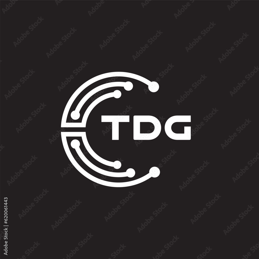 TDG letter technology logo design on black background. TDG creative ...