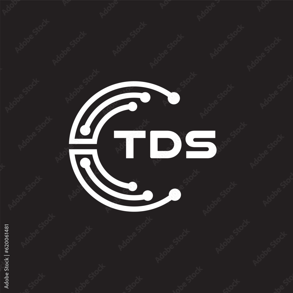 TDS letter technology logo design on black background. TDS creative ...