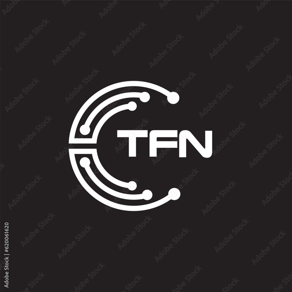 TFN letter technology logo design on black background. TFN creative ...