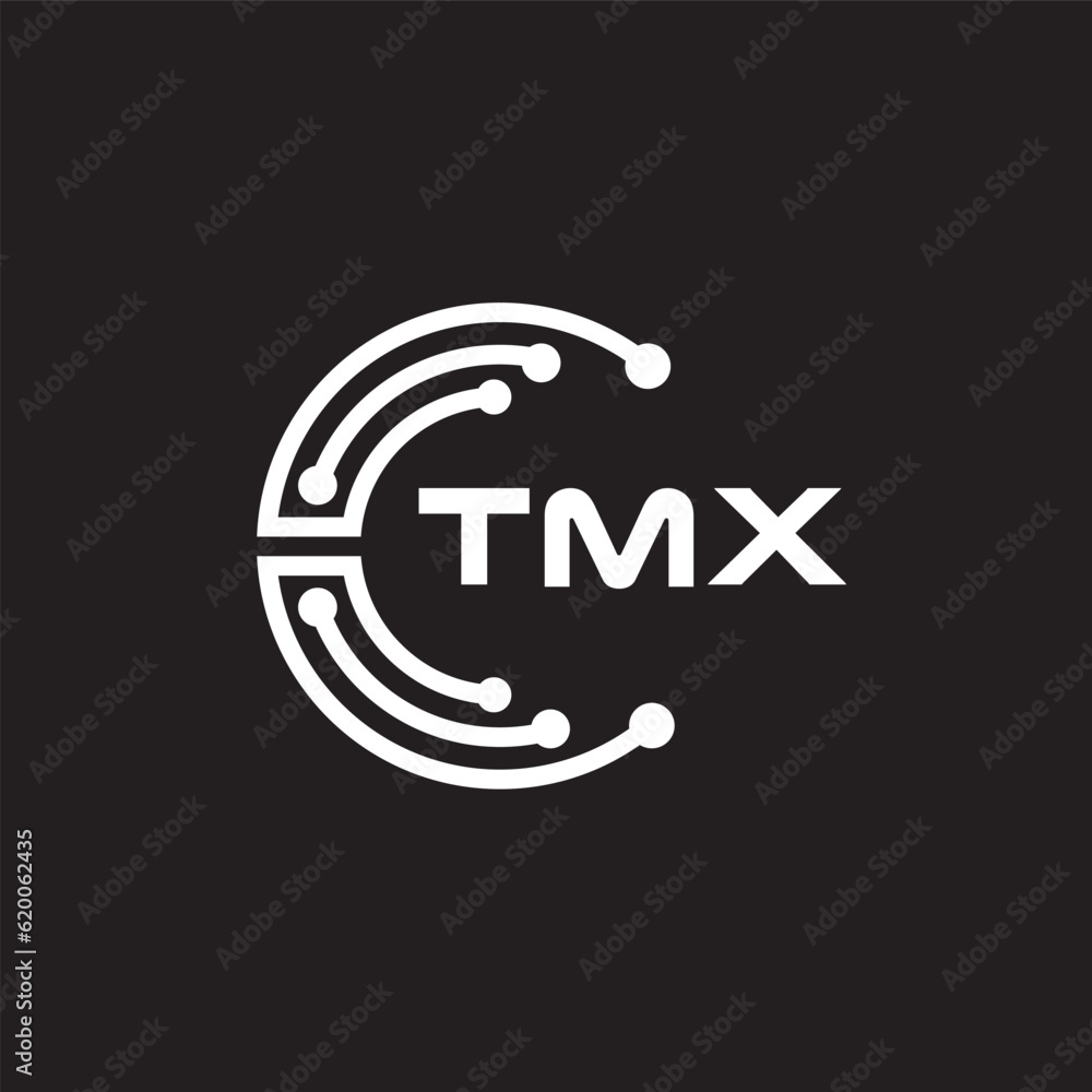 TMX letter technology logo design on black background. TMX creative ...