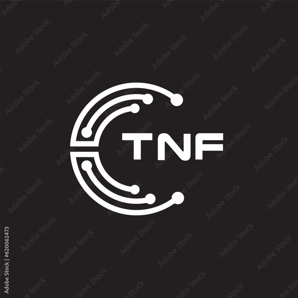 TNF letter technology logo design on black background. TNF creative ...