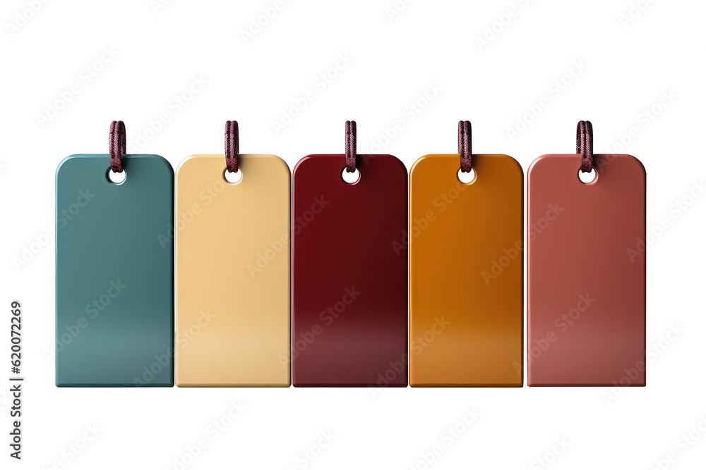 Blank colorful price tags on transparent background. Generative Ai ...