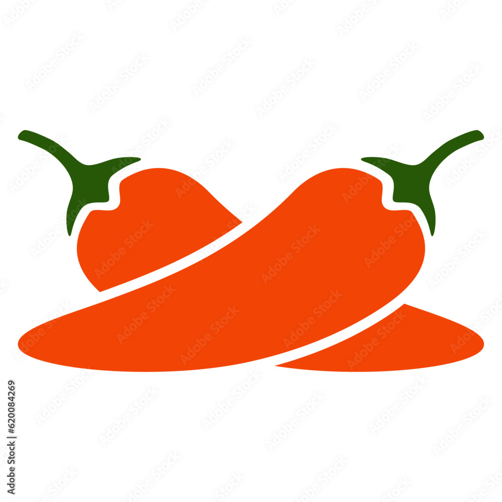 Logo salsa picante. Silueta de pimientos picantes cruzados Stock Vector ...