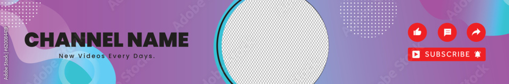 Channel Horizontal Cover. Banner with name. The header for Social Media ...
