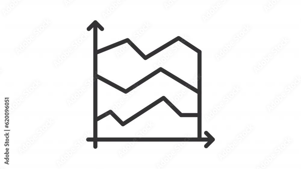 Animated area chart line icon. Data pattern animation. Visual ...