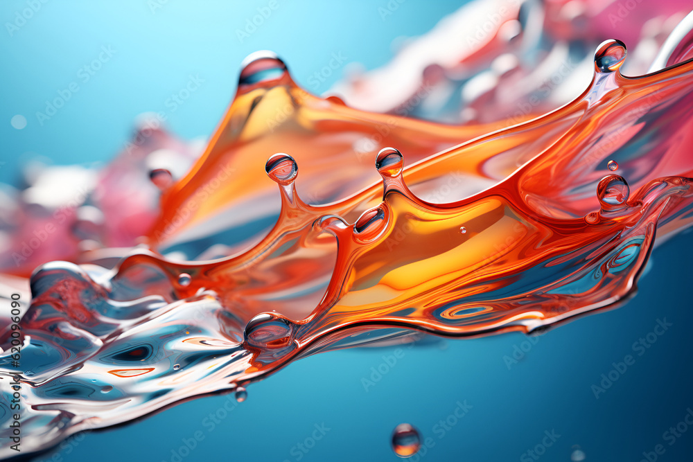 Thick and dense liquid, transparent drops are an excellent background ...