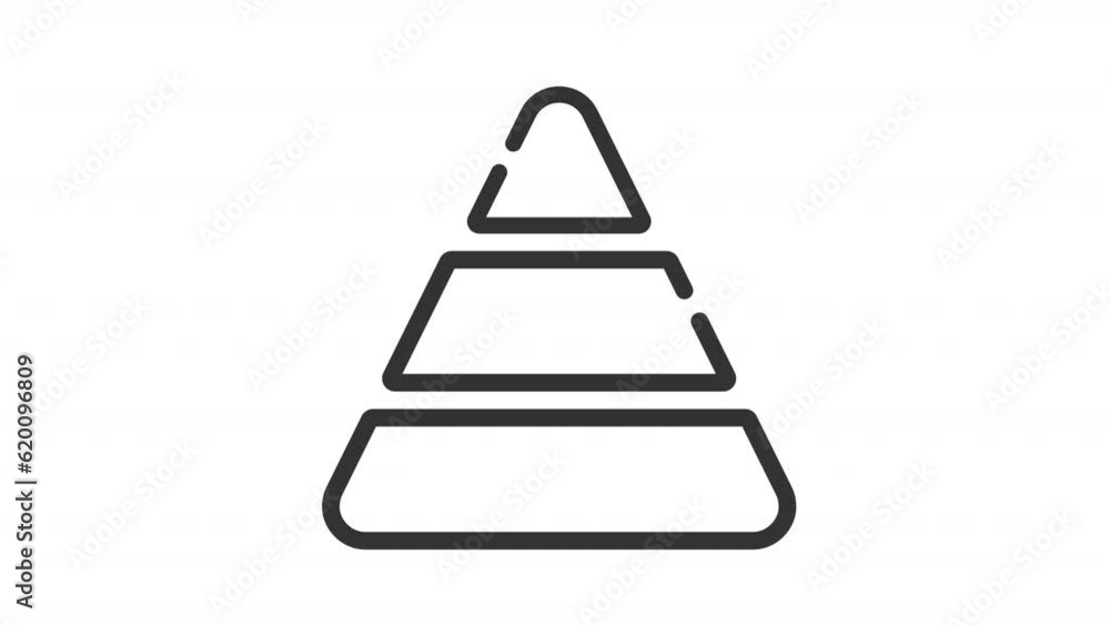 Animated pyramid chart line icon. Triangle diagram animation ...