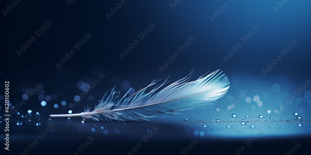 Soft White Fluffy Feather Falling Down Single Swan Feather Floating In The Air Delicate Down