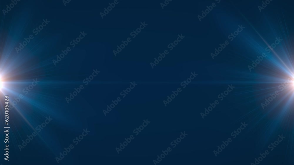 digital blue lens flare effect background with light rays, loopable ...