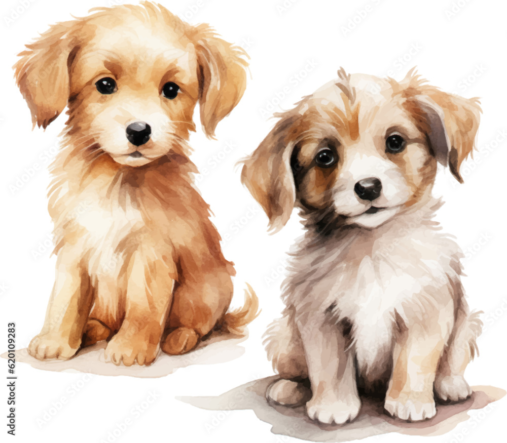 dog watercolor clipart two-dimensional neutral colors for kids simple ...