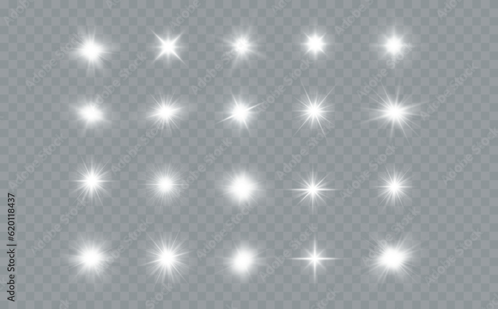 Star glow light effect. Bright particles, light shine. Stars. Stock ...