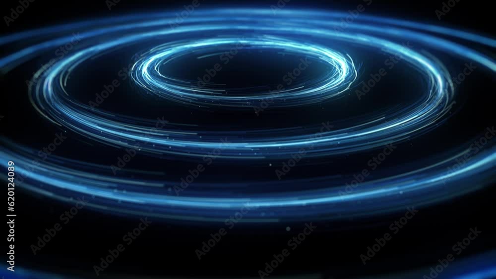 Concentric Circles Of Spinning Particles/ 4k animation of abstract ...