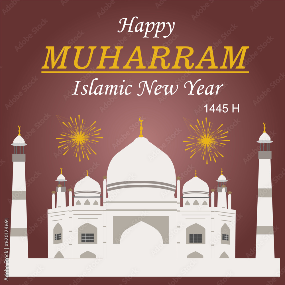 Happy New Hijri Year, Islamic New Year 1445 Hijriyah (1 muharram) card ...