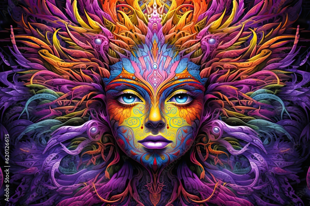 Psychedelic DMT entities, Trippy hallucinogen drug experience ...