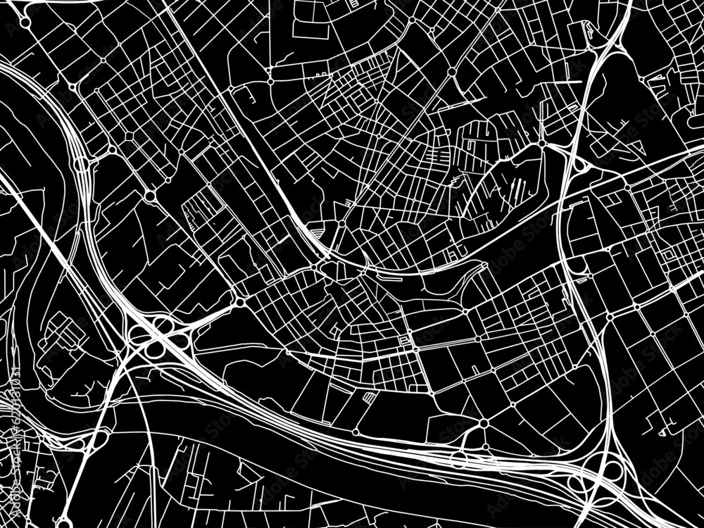 Vector road map of the city of Cornella de Llobregat in Spain on a ...
