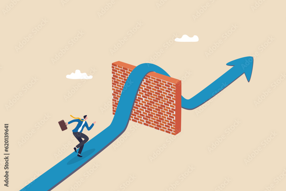 Overcome obstacle, solving business problem, win over business barrier ...