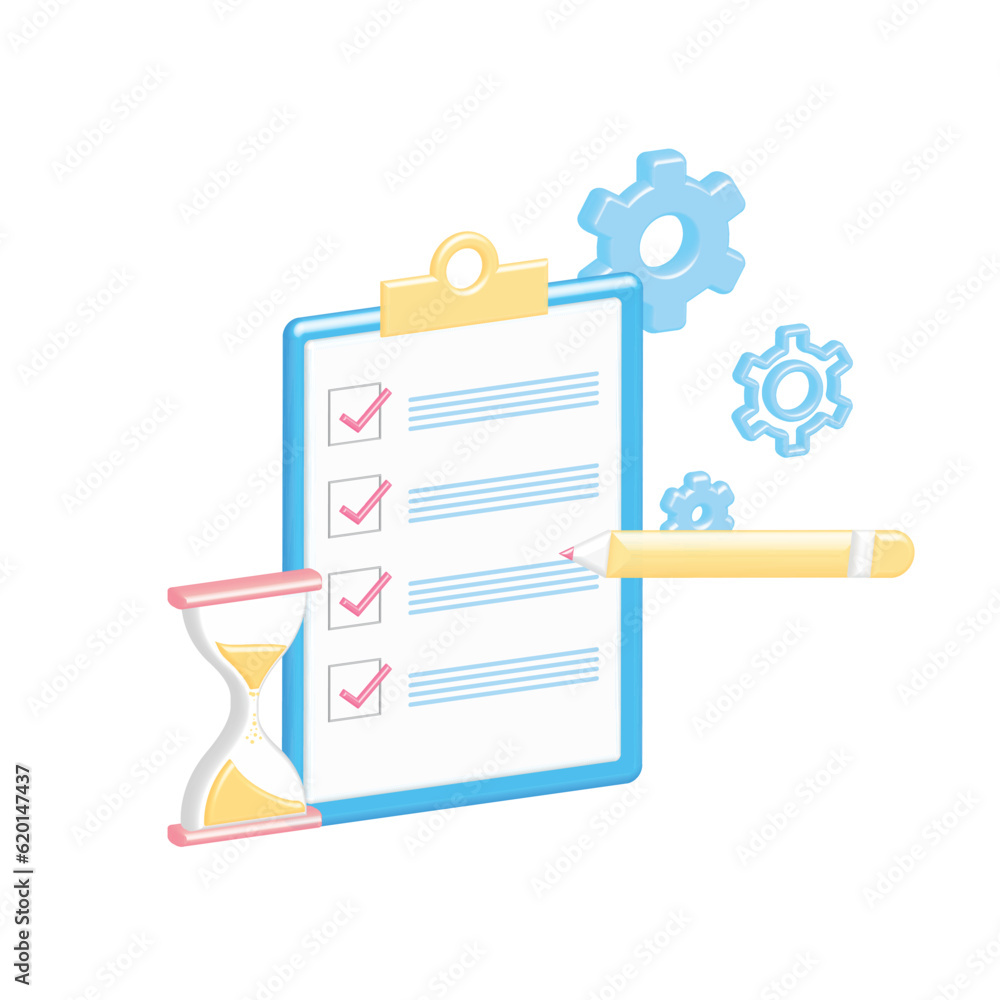 Filling out questionnaire, test with volumetric ticks, 3D pencil at ...