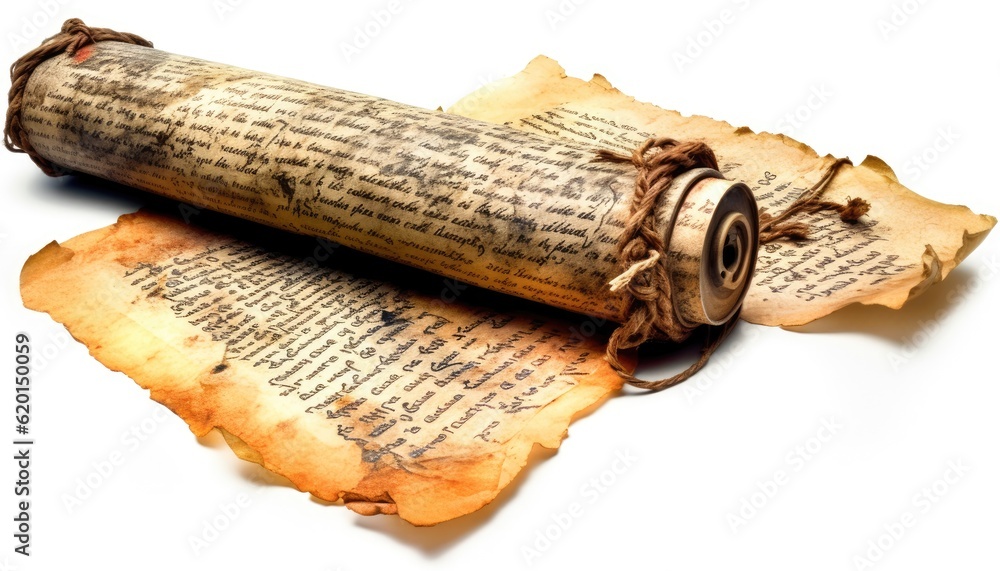 Old parchment manuscript Hebrew text ancient biblical scroll prophets ...