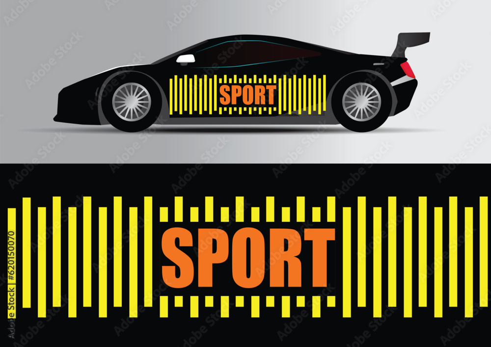Sport car decal stripes car tuning stickers speed racing stripes red ...