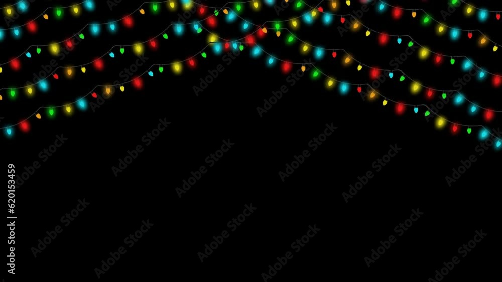Isolate background seamless loop beautiful christmas string light bulb ...