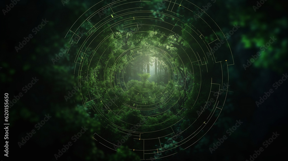 The circular economy icon on nature background in The concept circular ...