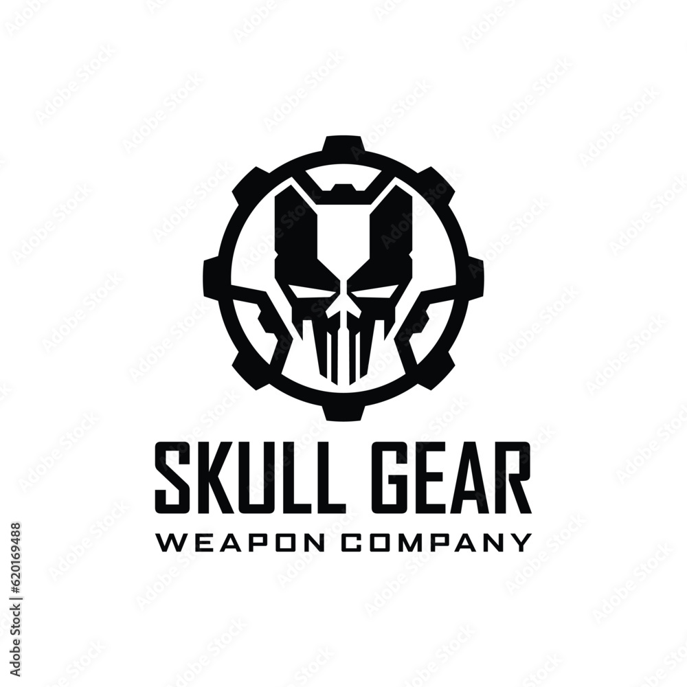 Military Skull Logo. Skull Gear Weapon company military tactical logo ...