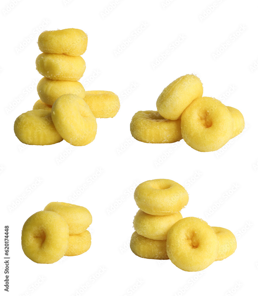 Sugared mini donut Isolated on PNG transparent background. Collection ...