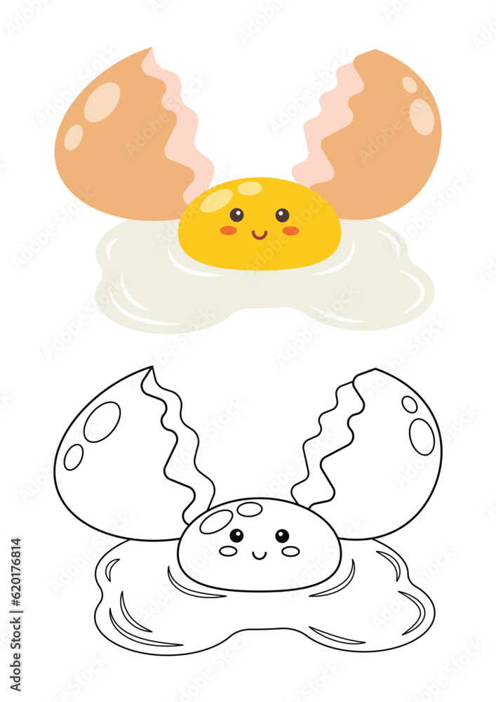 Egg cute vector illustration cartoon isolated on white background. Egg ...