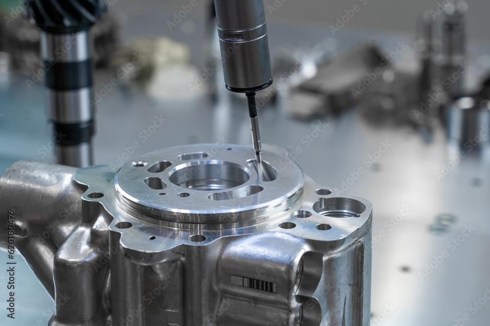 Measurement and control of the dimensions of a metal engine block part ...