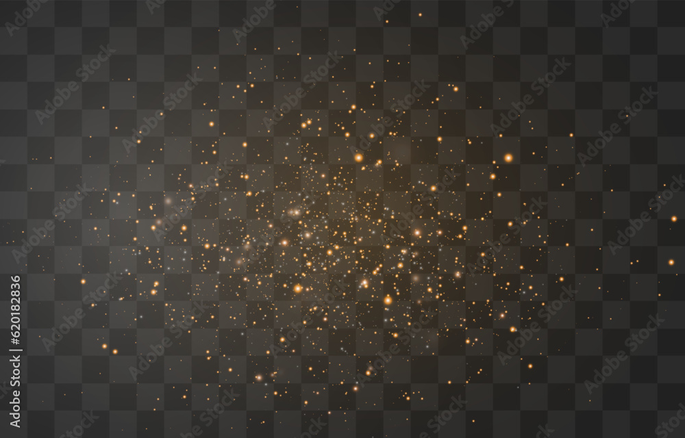 Magical light dust, dusty shine. Flying particles of light. Christmas ...