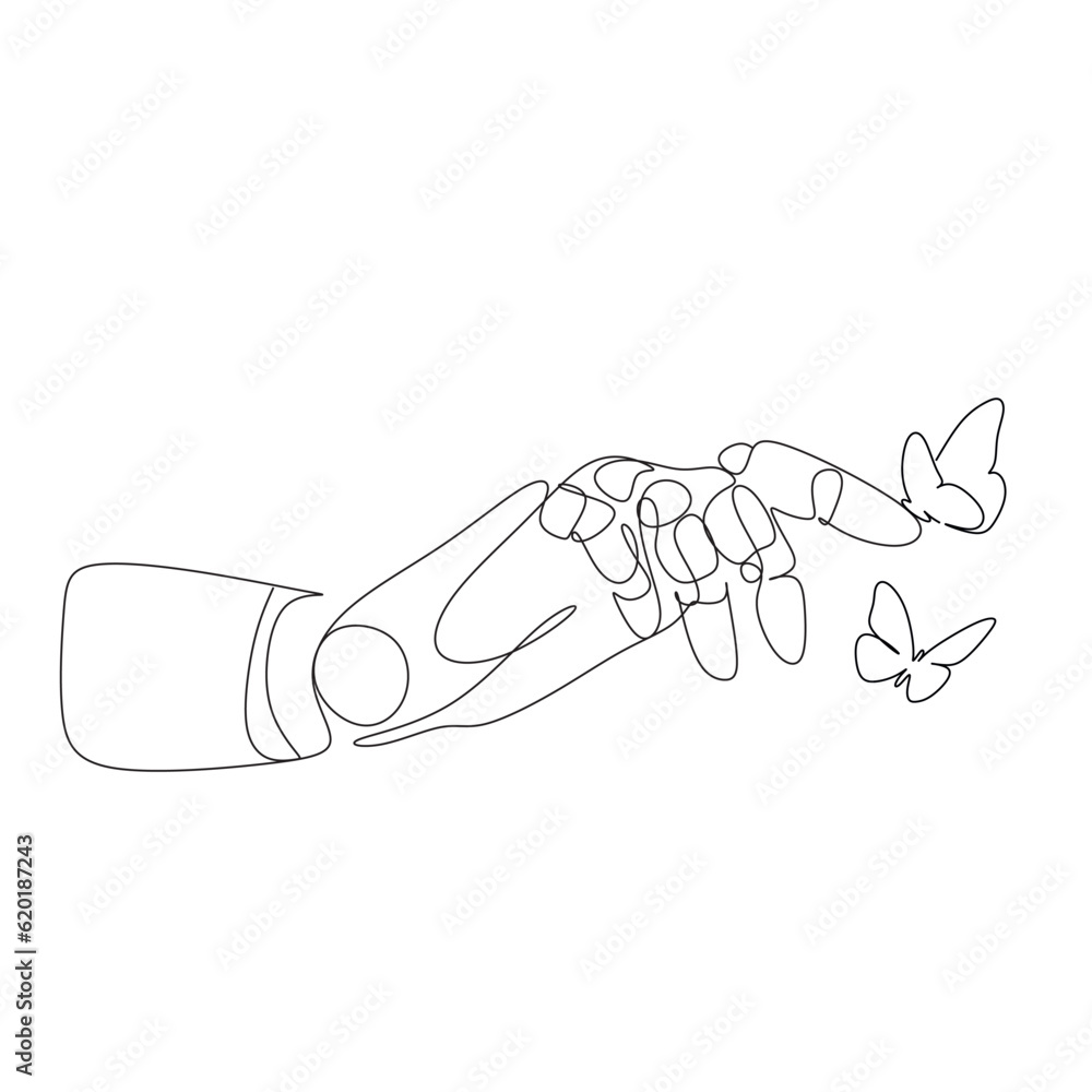 Continuous one-line drawing Artificial Intelligence. The bionic robotic ...