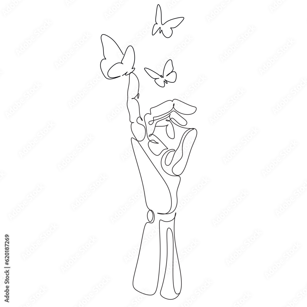 Continuous one-line drawing Artificial Intelligence. The bionic robotic ...