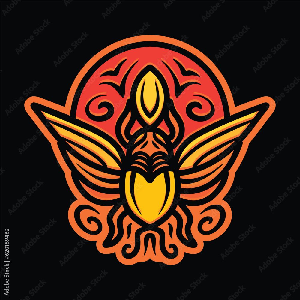 Premium Monoline insect Logo Design Emblem Vector illustration animal ...