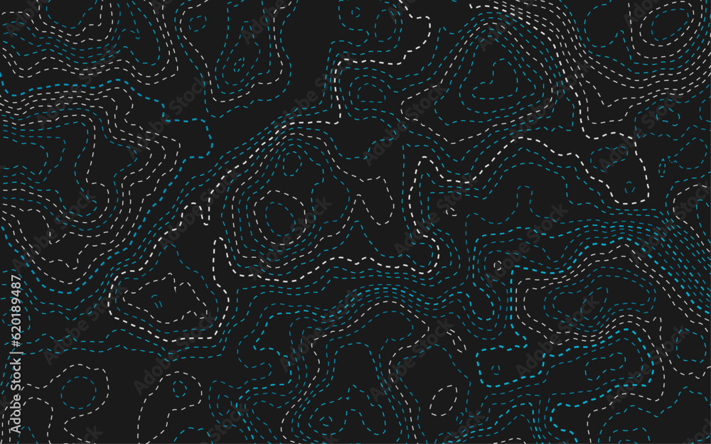 Colorful background of topographic line map. Vector line dots pattern ...