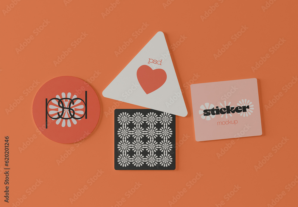 Custom Shape Sticker mockup Stock Template | Adobe Stock
