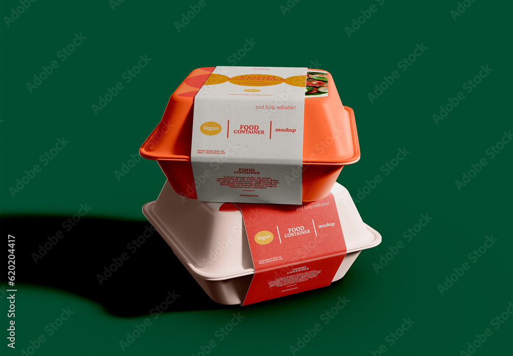Plastic Food Container Mockup Stock Template | Adobe Stock