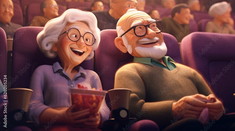 Concept: life and rest of pensioners. Happy elderly couple are sitting ...