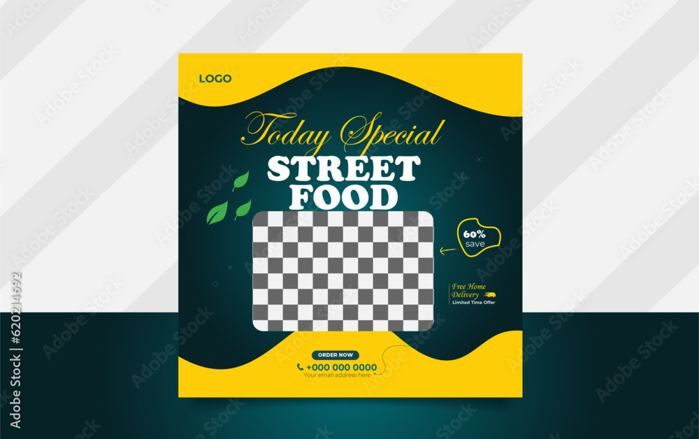 special Food menu advertisment social media post design. Square size ...