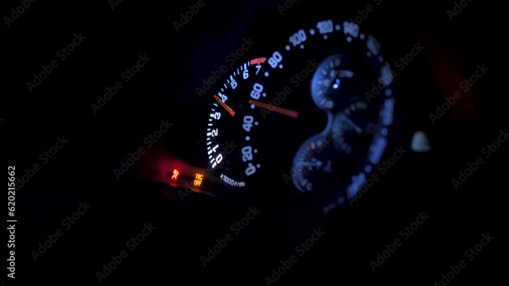 car dashboard with speedometer during acceleration Stock Video | Adobe ...