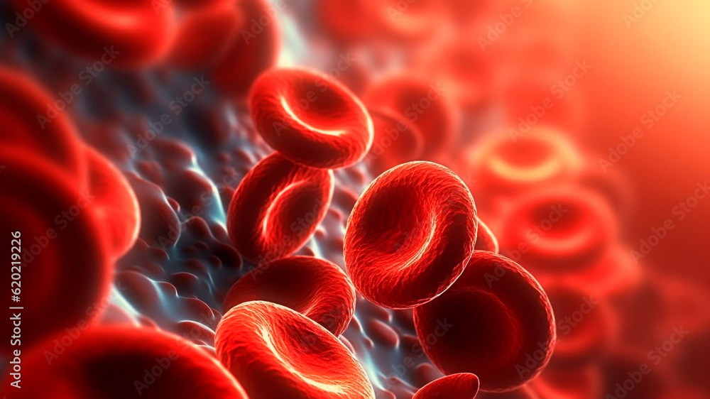 The circulatory system where red blood cells, like crimson rivers ...